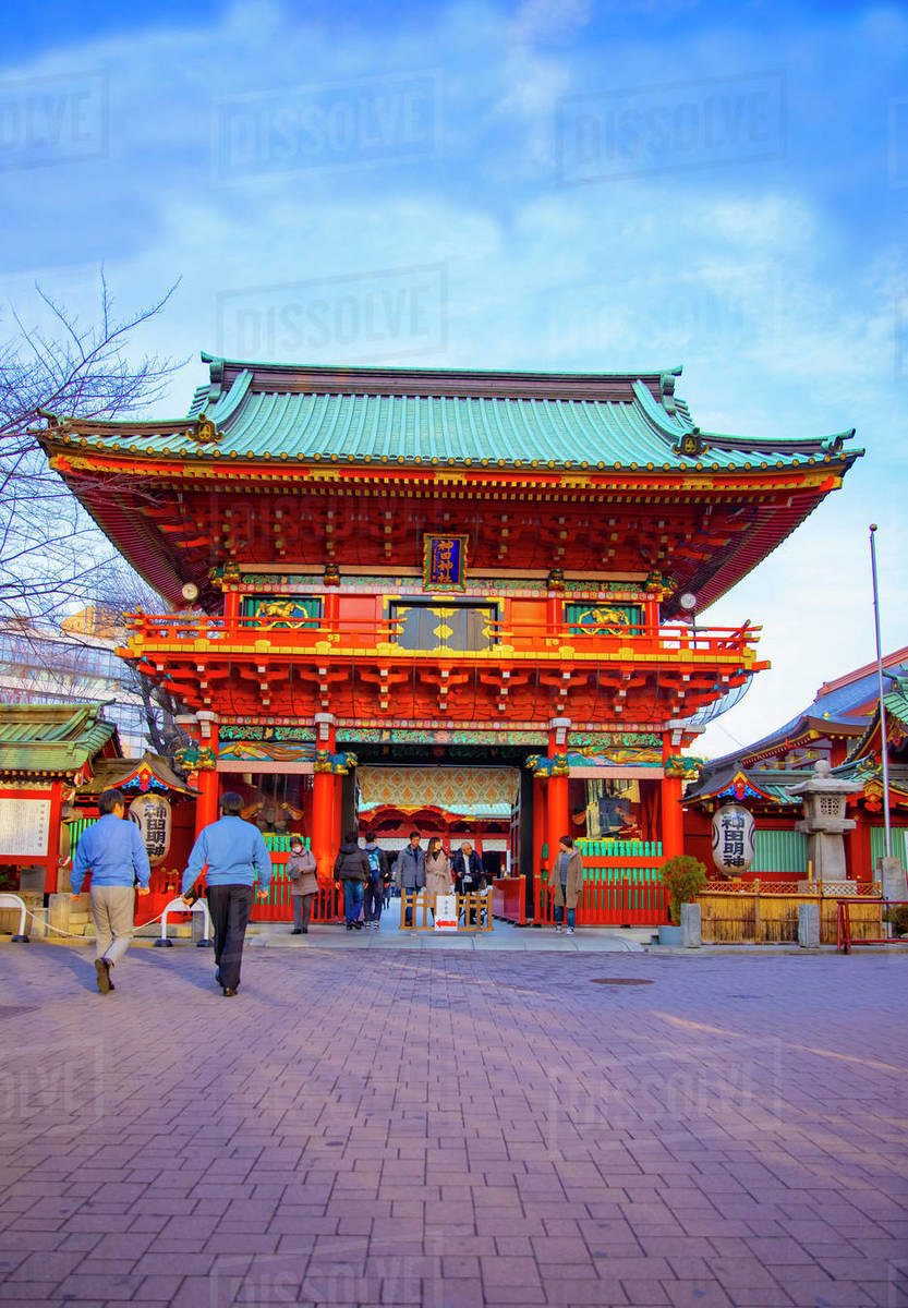 Main temple at Japanese traditional shrine. Chiyoda district Tokyo ...