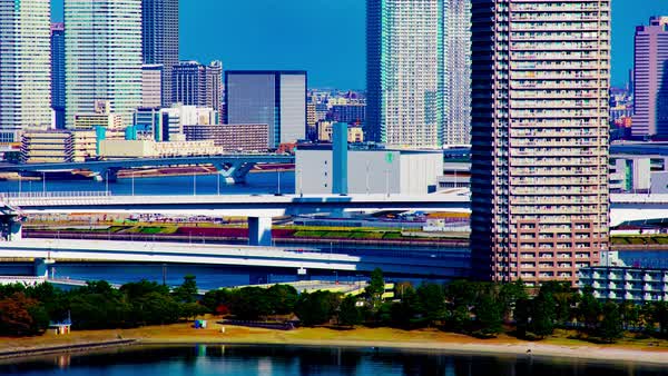 A timelapse of highway at the urban city in Tokyo long shot - Stock ...