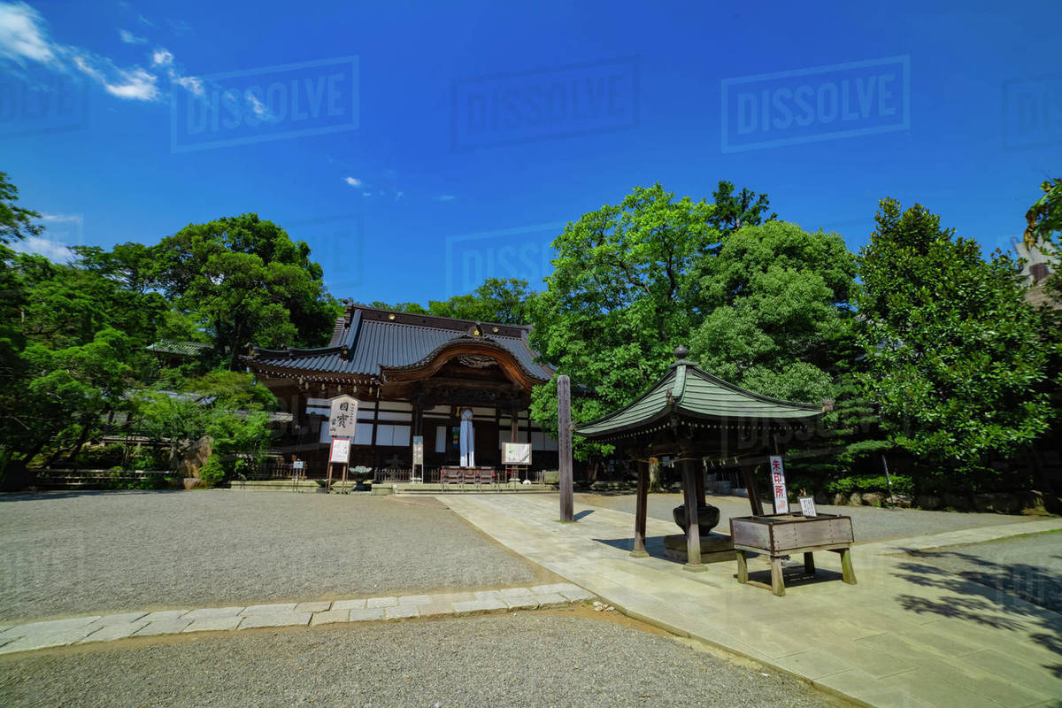 A Japanese traditional temple JINDAIJI at the old fashioned street in ...