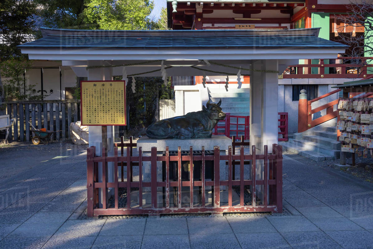 A guardian statue of cow at Kameido Tenjin shrine - Royalty-free Stock ...