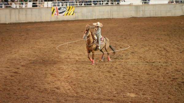 Charro Mexican Cowboy during a rodeo performance in Nephi Utah. Ute ...