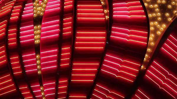 Neon flashing lights Las Vegas Casino. Flashing neon light on the ...