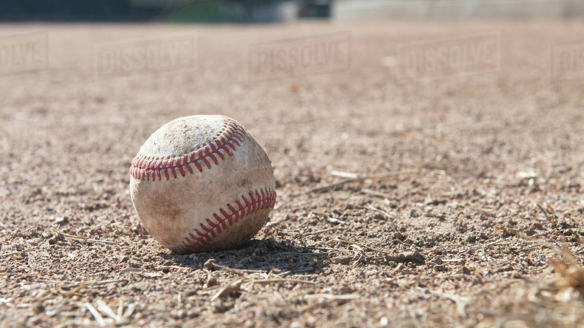 Close-up of a Baseball on the ground in a ballpark, USA - Royalty-free ...
