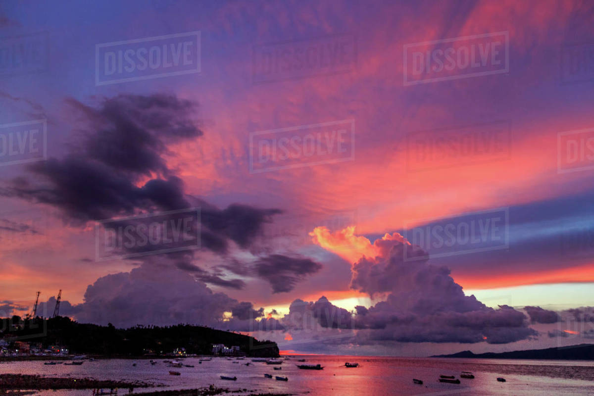 Coastal beach landscape at sunset, Batangas, Calabarzon, Philippines ...