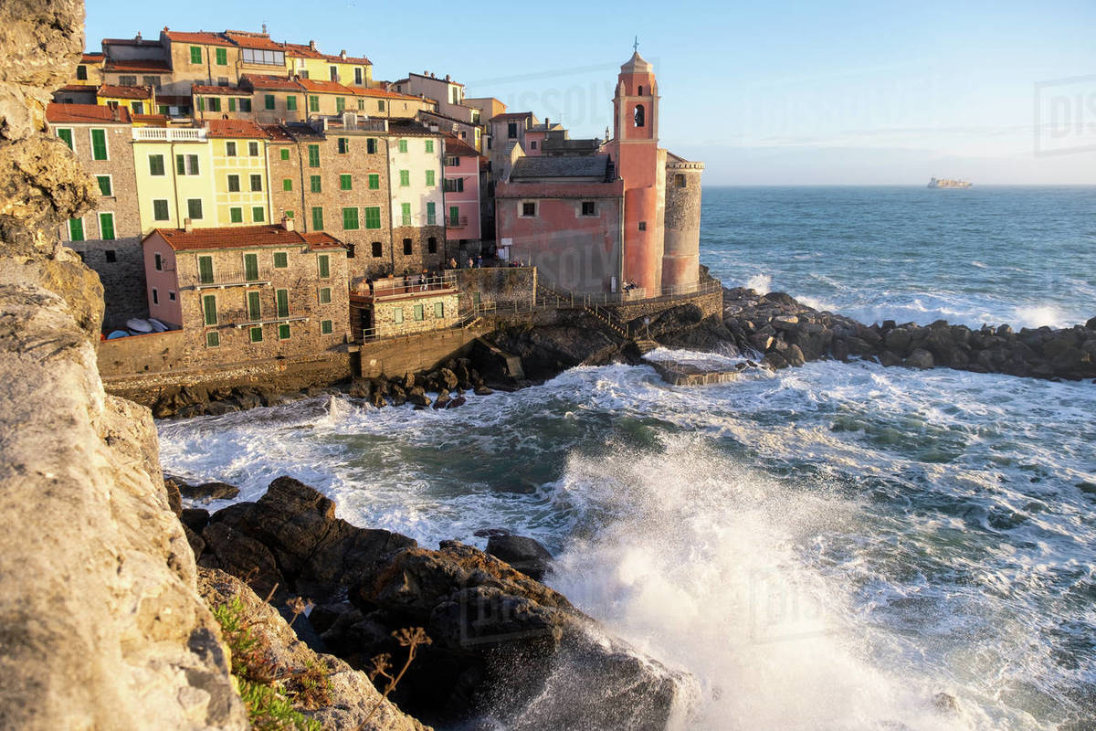 Coastal village of Tellaroi, Gulf of La Spezia, (Golfo dei Poeti ...