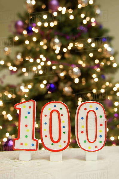 Candles from 100-year party - Royalty-free Stock Photo | Dissolve