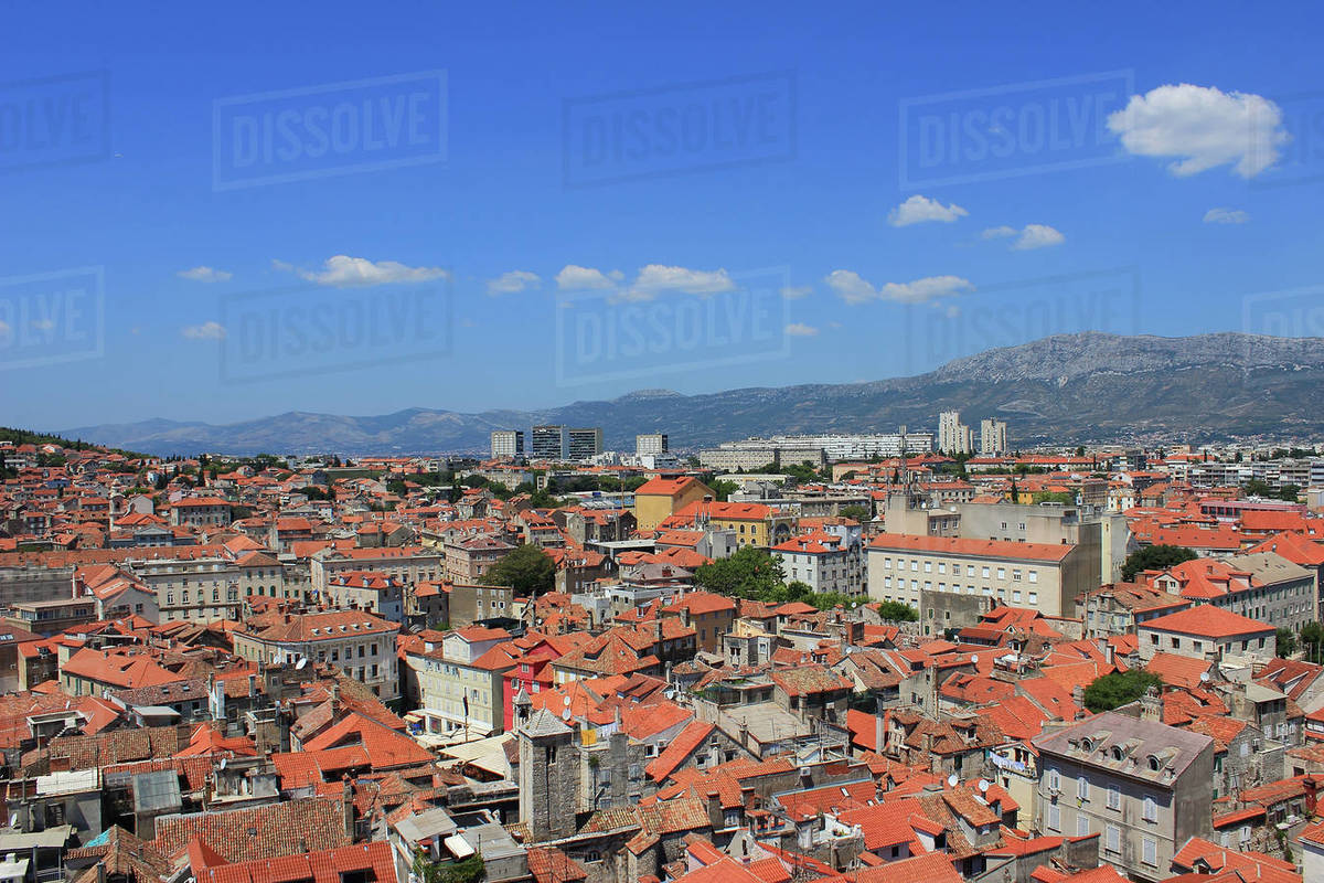 Croatia, Split, Aerial view of town - Royalty-free Stock Photo | Dissolve