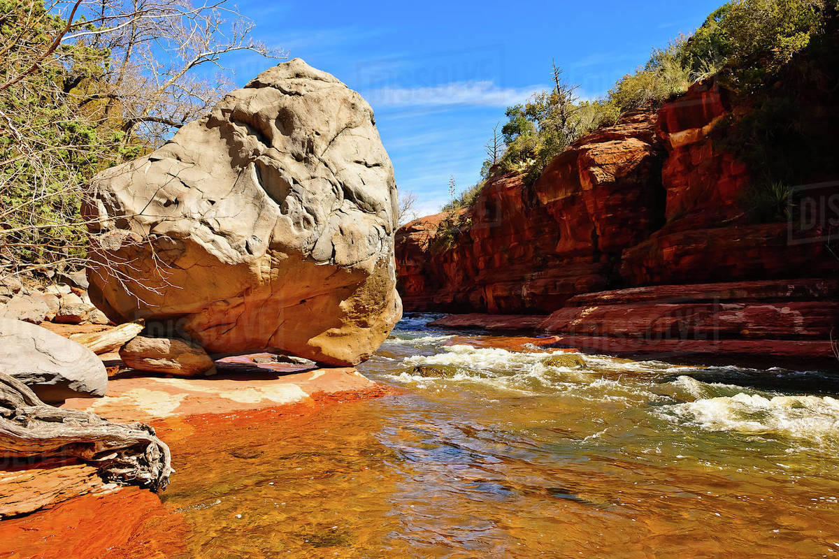The Big Rock at Slide Rock Park, Arizona, USA - Royalty-free Stock ...
