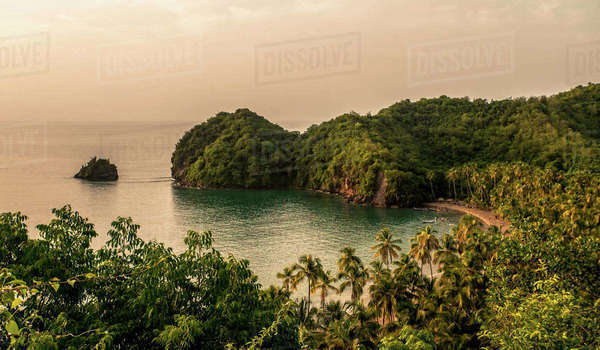 Aerial view of playa medina beach, Paria Peninsula, Venezuela - Stock ...