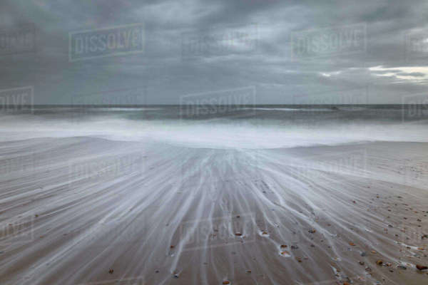 Receding waves, Southbourne beach, Dorset, England, UK - Royalty-free ...