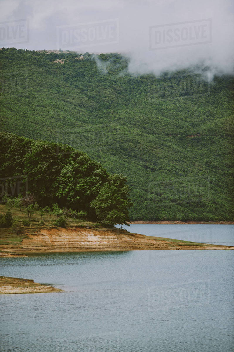 Treelined lake, Prozor, Rama, Bosnia and Herzegovina - Royalty-free ...