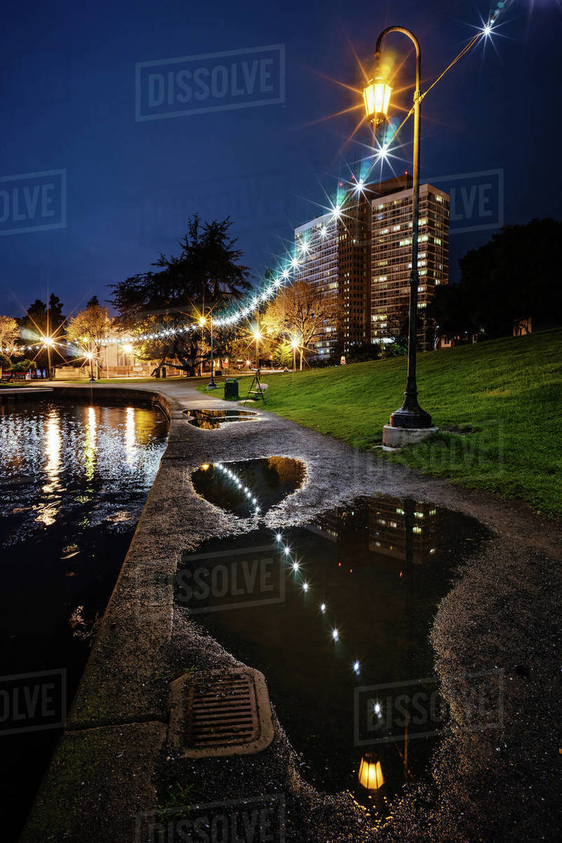 Walkway along Lake Merritt, Oakland, California, America, USA - Royalty ...