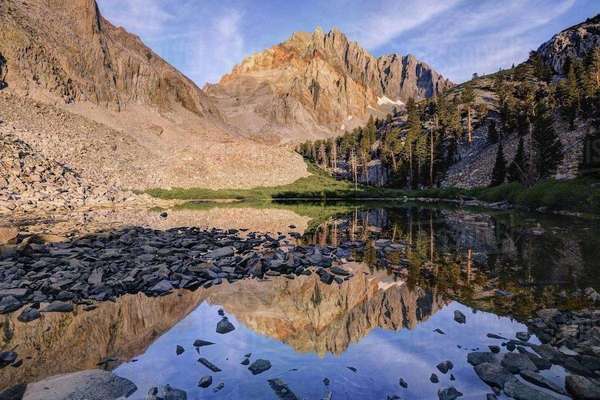 Split Mountain Reflected in Red Lake, Inyo National Forest, California ...