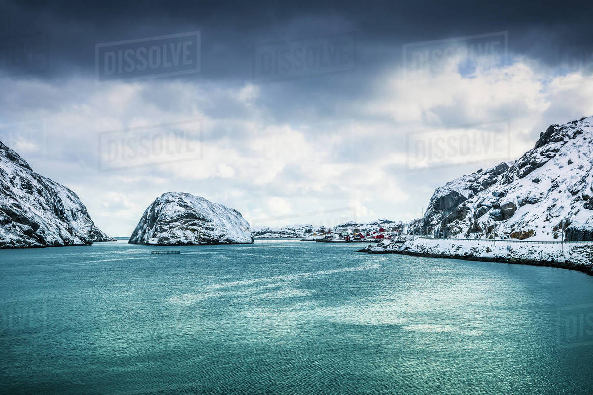 Coastal village Nusfjord, Flakstadoya, Flakstad, Lofoten, Nordland ...