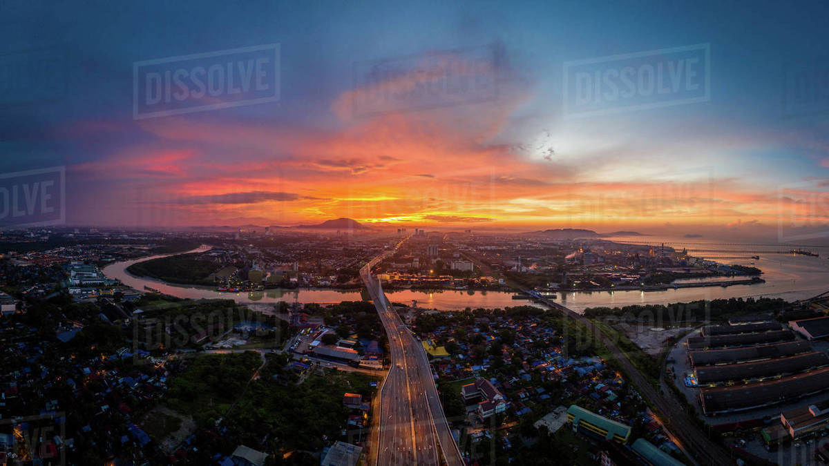 Aerial view of Butterworth, Seberang Perai, Penang, Malaysia - Royalty ...