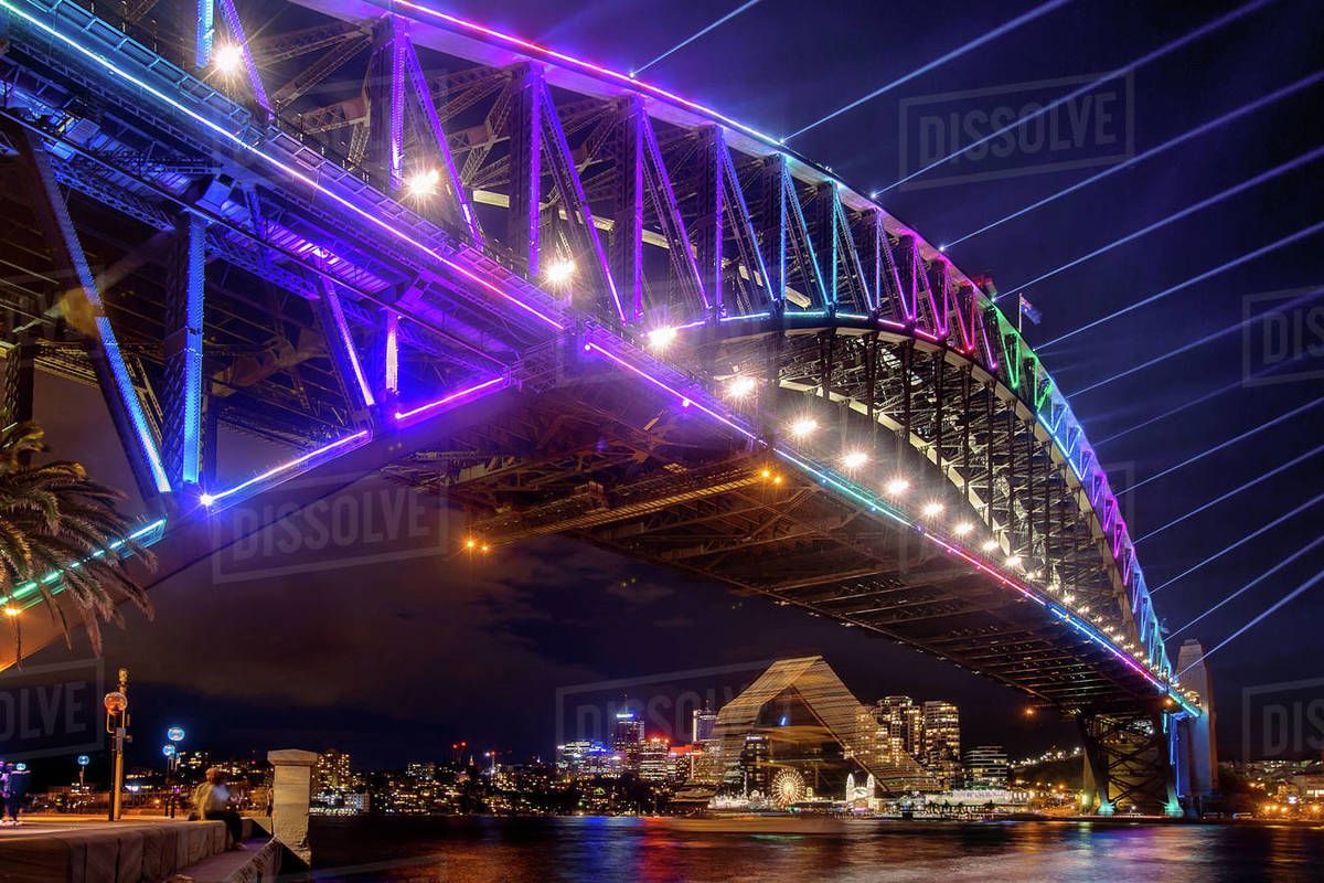 Vivid Sydney Laser Lightshow at Sydney Harbour Bridge, New South Wales ...