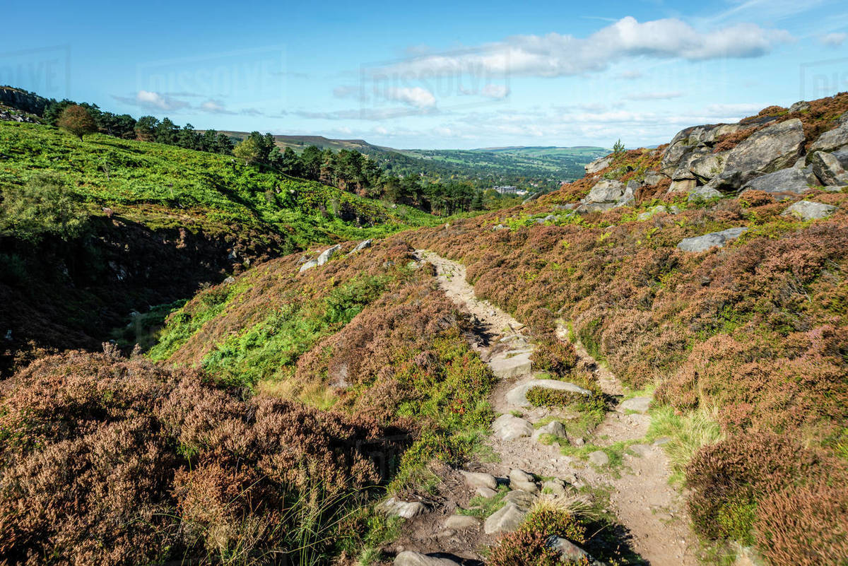 Ilkley Moor in Rombalds Moor, West Yorkshire, England, UK - Royalty ...