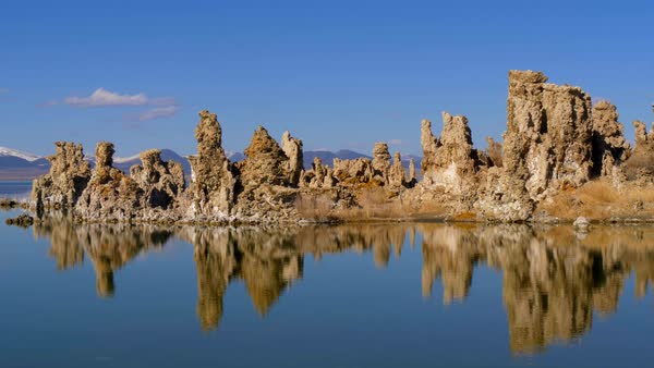 Tufa towers columns of limestone at Mono Lake - 4K Royalty-free Stock ...