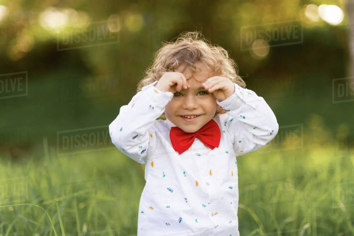 Overjoyed male child having fun in green park - Royalty-free Stock ...