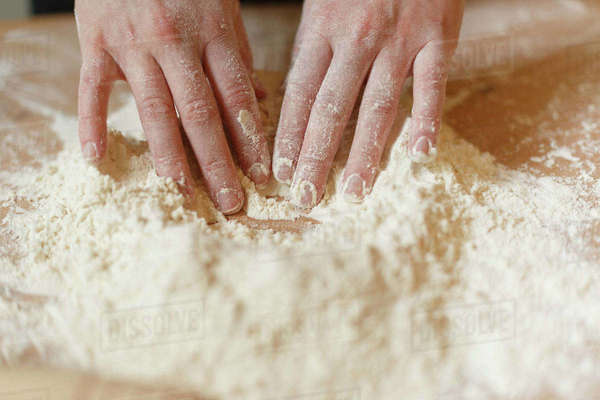 Closeup of some hands smeared with flour - Royalty-free Stock Photo ...