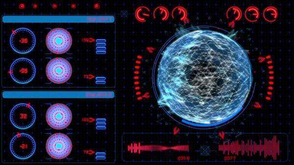 HUD and GUI set. Futuristic User Interface animation. Blue version ...