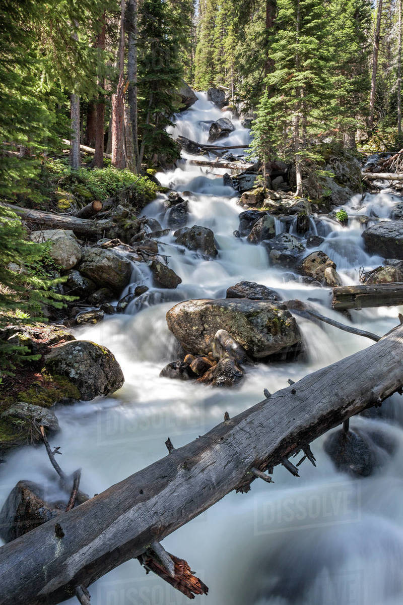 Calypso Cascades during spring runoff in Rocky Mountain National Park ...