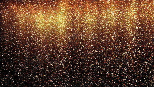 Gold glitter powder rain made of festive golden scattered dust ...