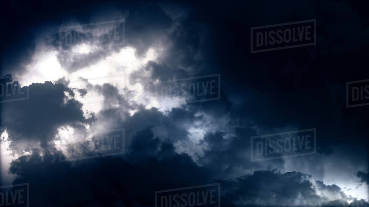 Epic thunderstorm clouds at night with lightning showing severe weather ...