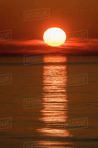 Beautiful sunset in Kola Bay, Murmansk, Russia, Europe - Royalty-free ...