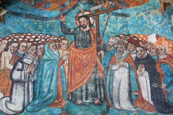 Original 16th century frescoes, Convent de San Bernadino de Siena ...