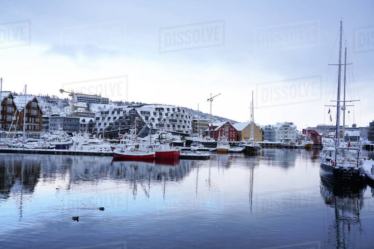 Tromso Harbour, Tromso, Troms County, Norway, Scandinavia, Europe ...