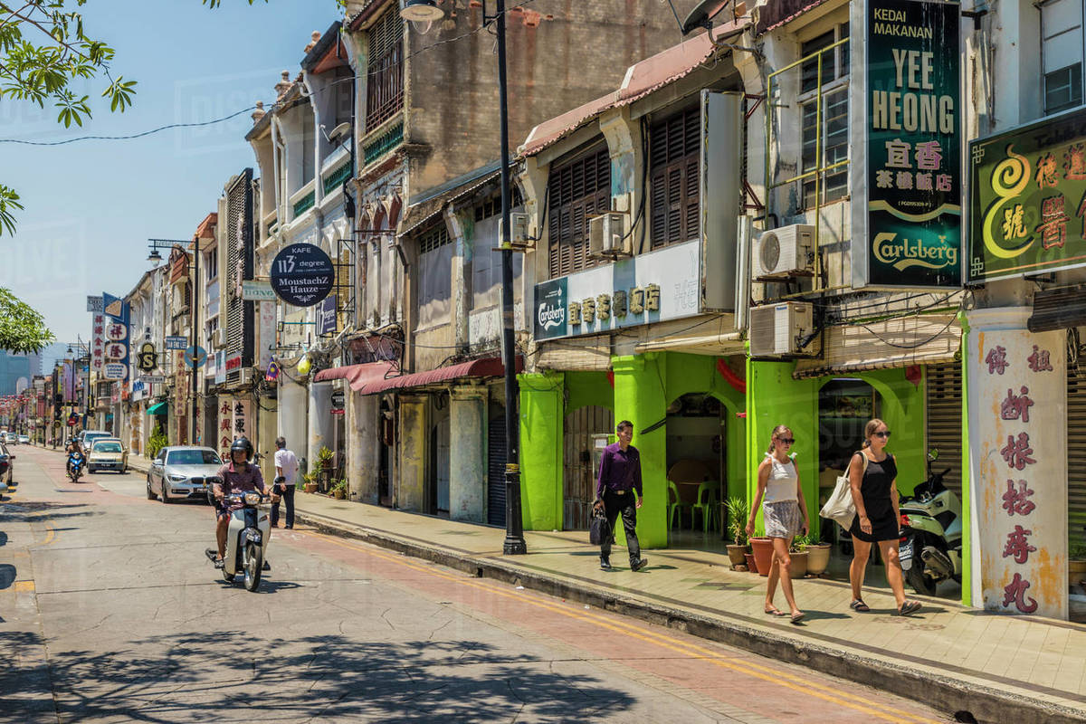 A street scene, George Town, Penang Island, Malaysia, Southeast Asia ...