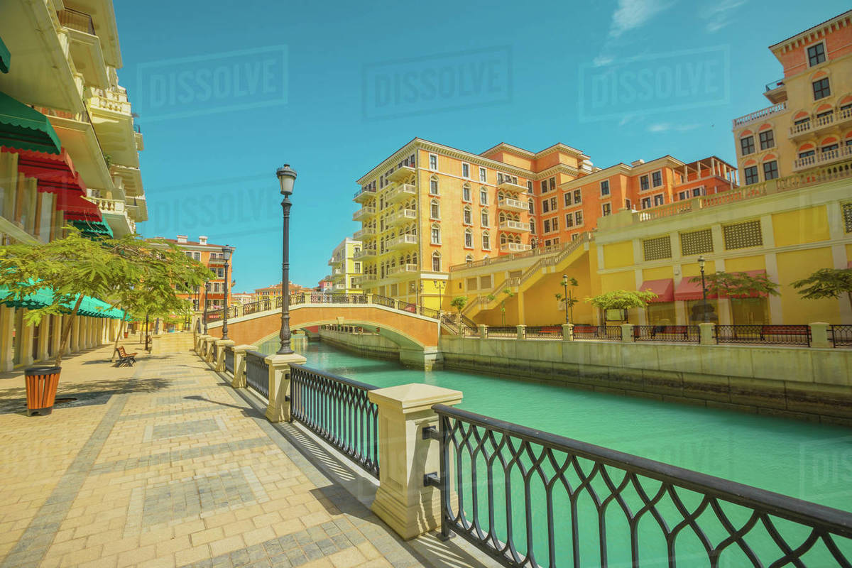 Beautiful Little Venice with canals connected by bridges in Venetian ...