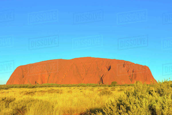Uluru (Ayers Rock) in dry season, the huge sandstone monolith in Uluru ...