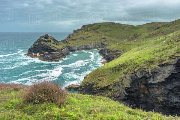 Coastal views including Penally Point from the South West coast path on ...