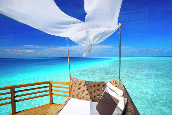 Sofa on tropical beach, Maldives, Indian Ocean, Asia - Royalty-free ...