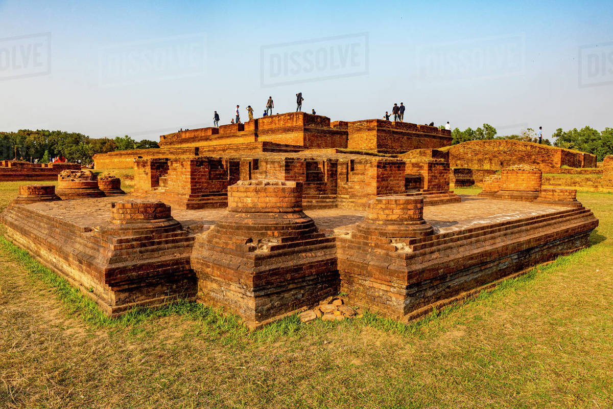 Locals posing on the Buddhist monuments of Mainamati, Bangladesh, Asia ...