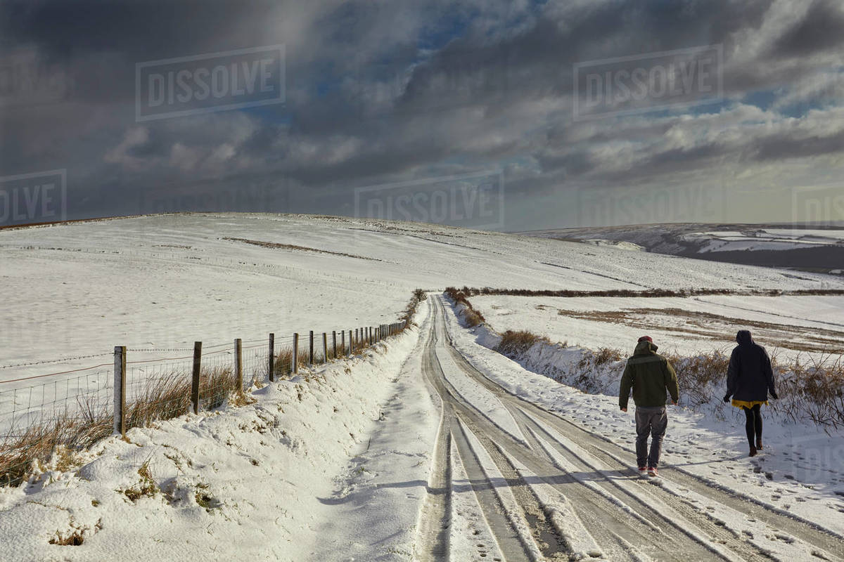 A snowy winter's day on Exmoor's hills, Kinsford Gate, near the village ...