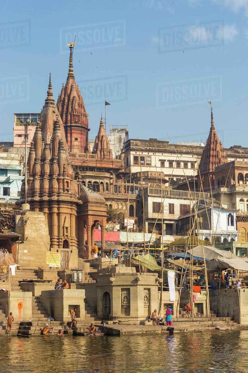Manikarnika Ghat, the main burning (cremation) ghat, Varanasi, Uttar ...