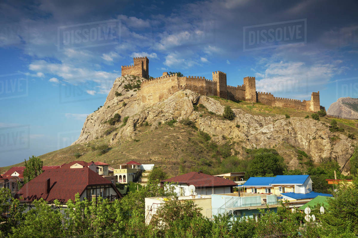 Genoese fortress, Sudak, Crimea, Ukraine, Europe - Stock Photo - Dissolve