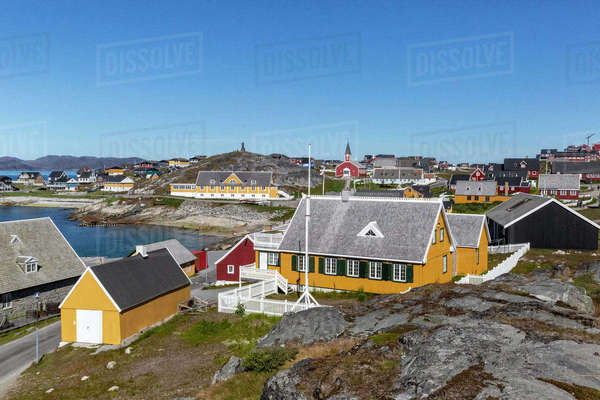 Nuuk (Godthab), the Capital and the largest city in Greenland, on the ...