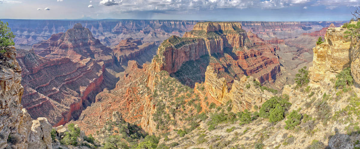 Panorama view of Freya's Castle and Wotan's Throne from the overlook of ...