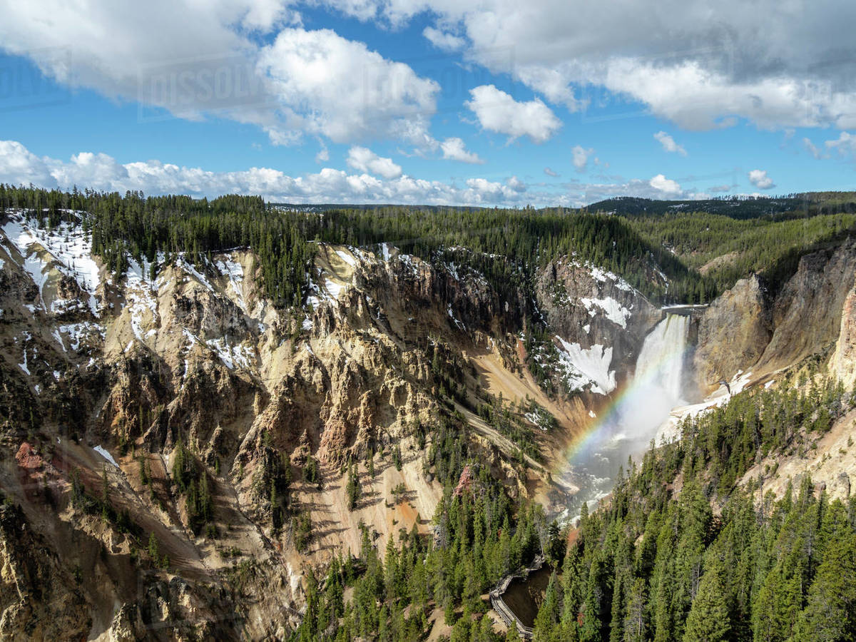 The lower Yellowstone Falls in the Yellowstone River, Yellowstone ...