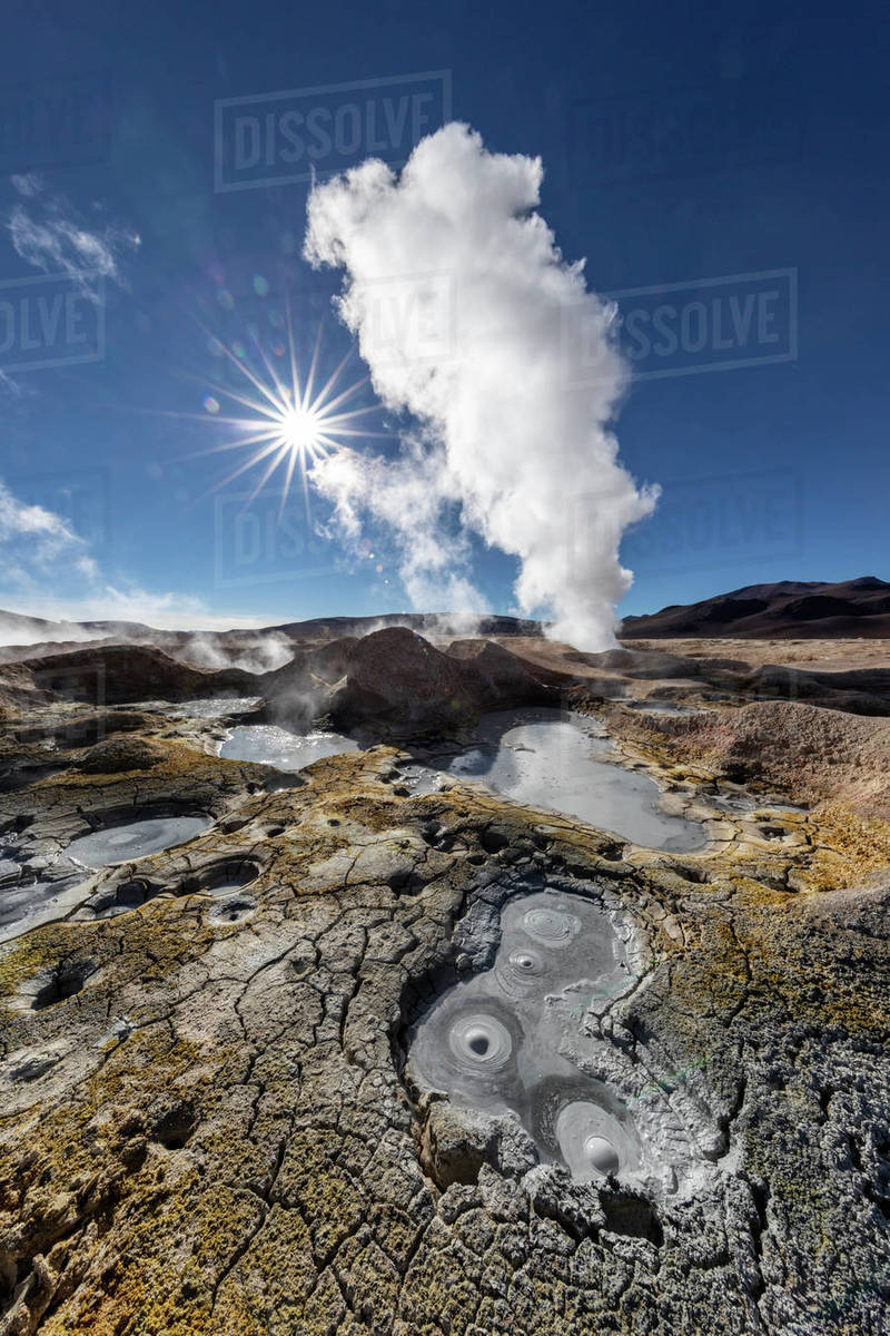 Geysers at Banos Termales in the Eduardo Avaroa Andean Fauna National ...
