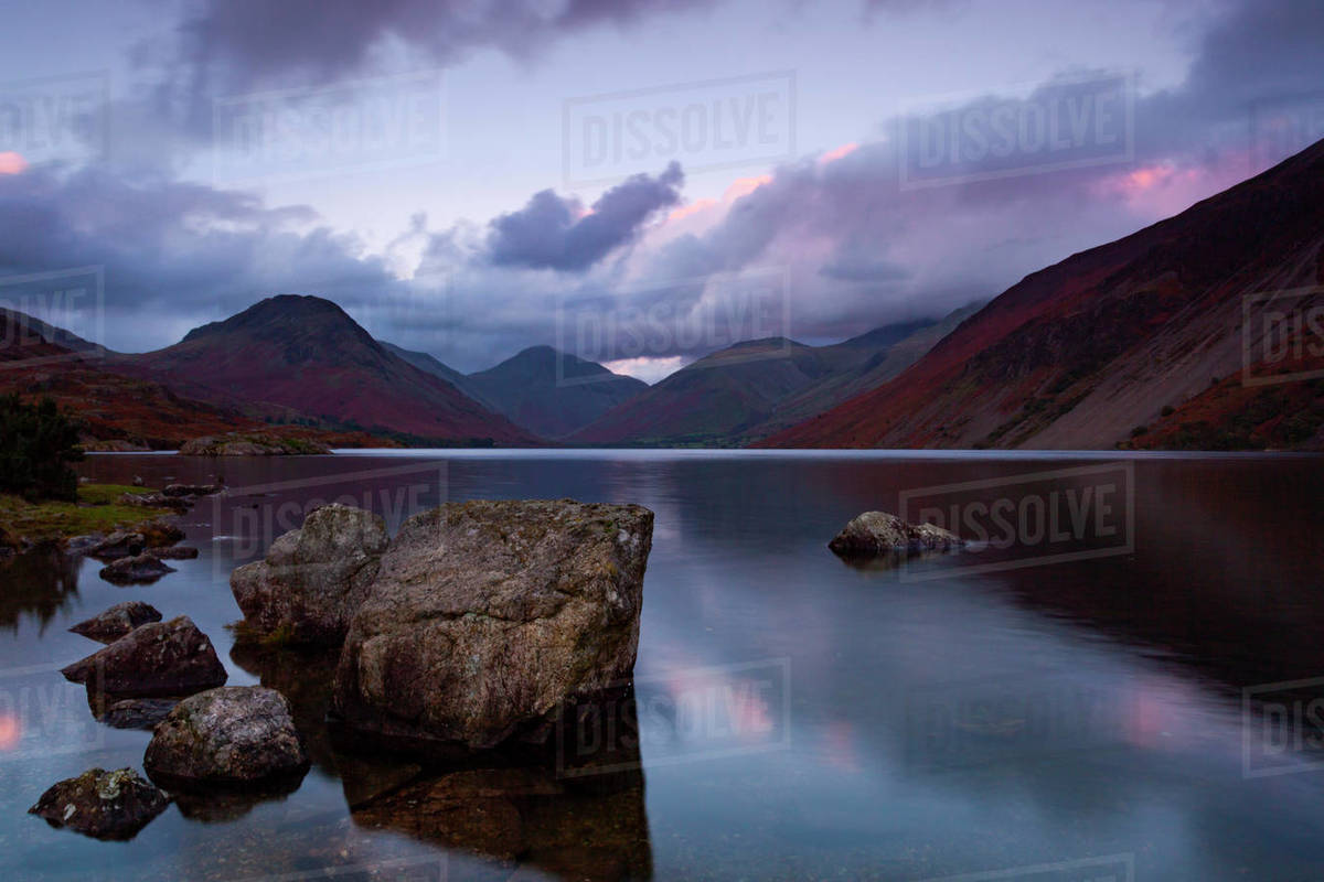 Wast Water at sunset, Lake District National Park, UNESCO World ...