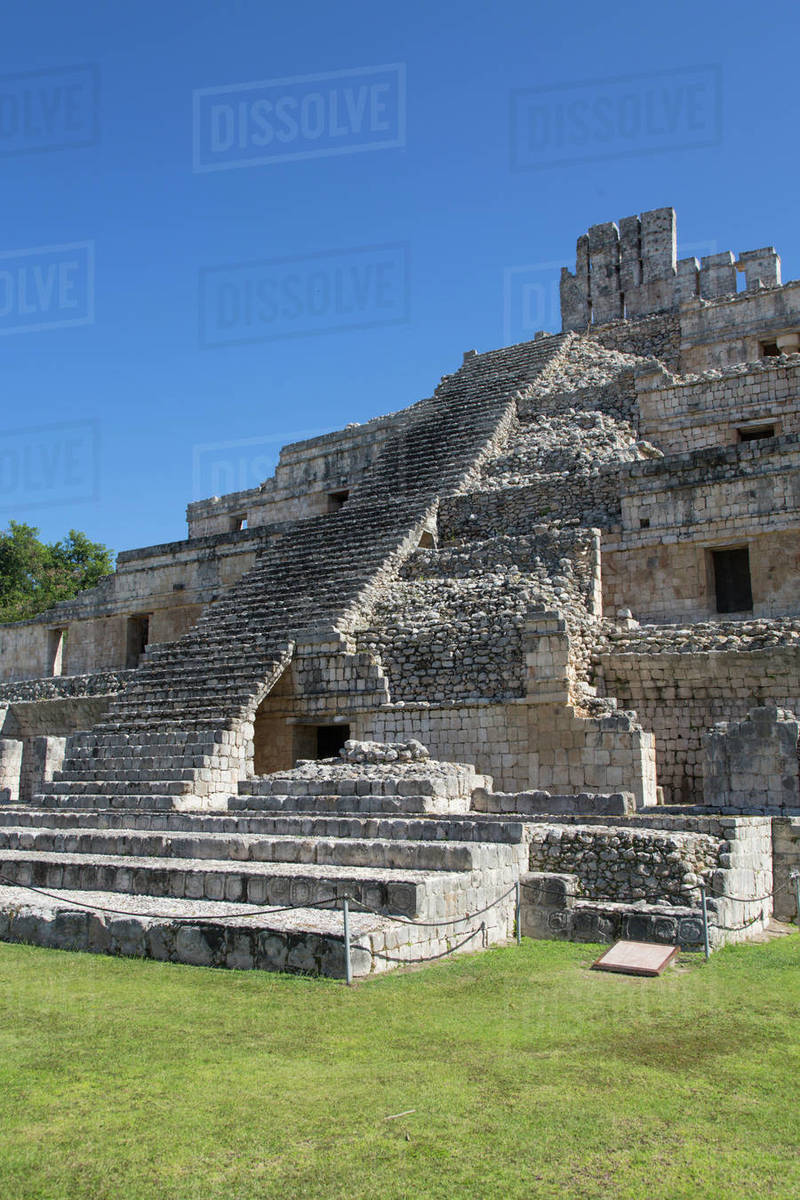 Temple of the Five Stories, Edzna Archaeological Zone, Campeche State ...