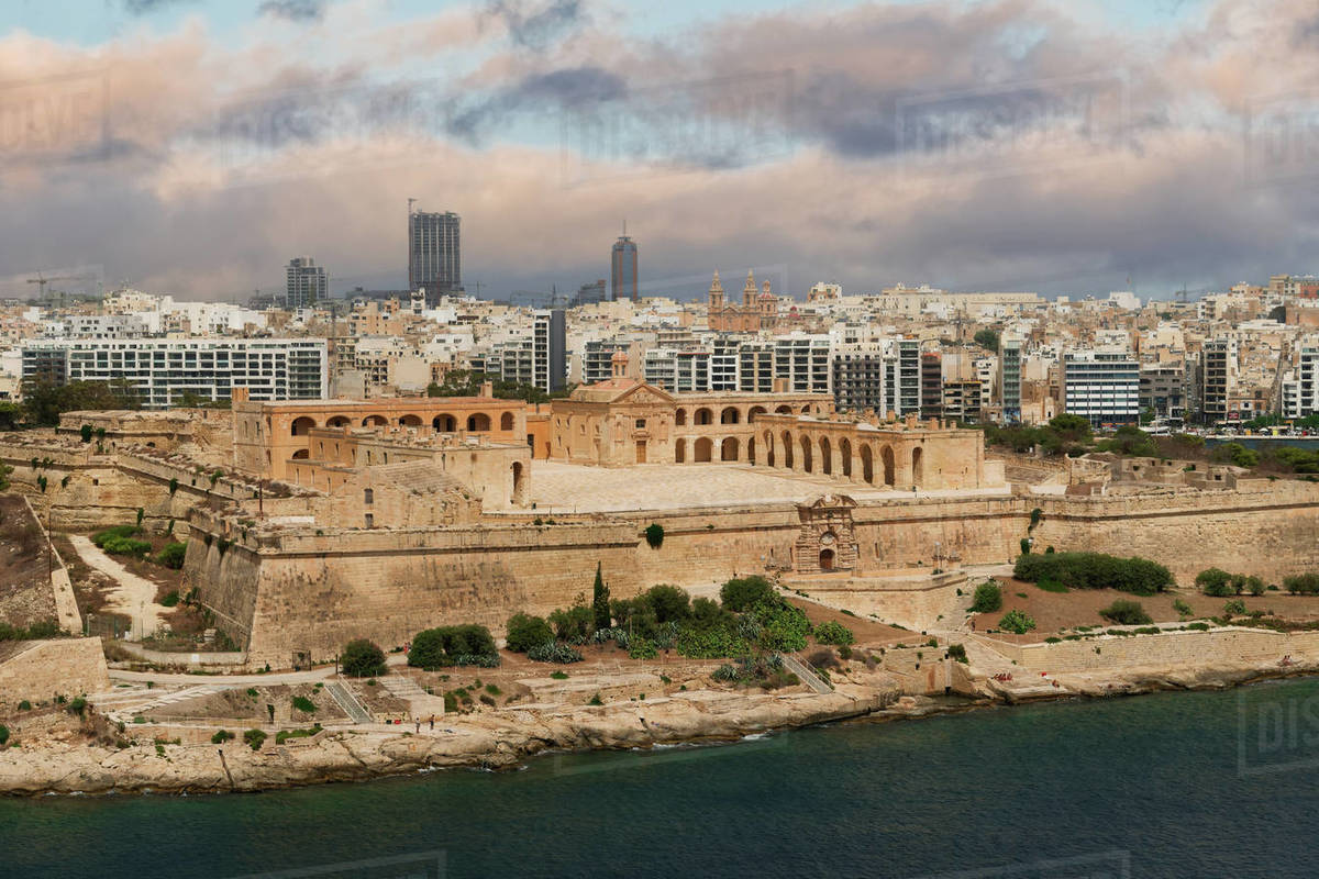 The 18th century Baroque architecture of Fort Manoel by sea, star ...