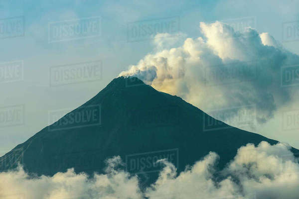 Smoking Karangetang, an active Pacific Ring of Fire volcano ...
