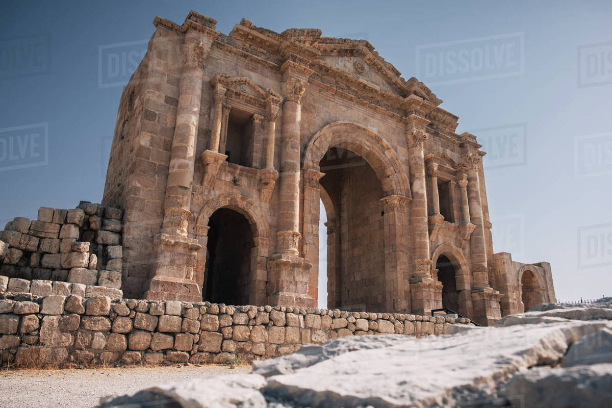 Arch of Hadrian, Main Gate, Jerash, Jordan, Middle East - Royalty-free ...