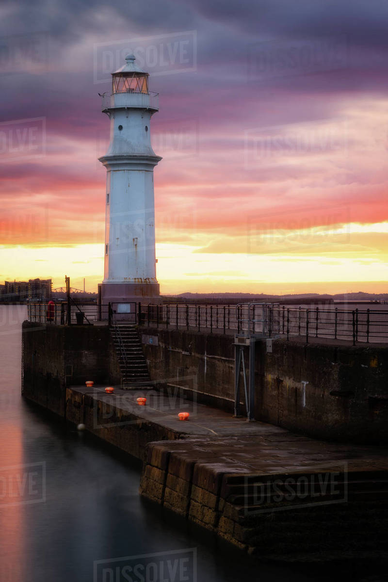 Newhaven Harbour at sunset, Edinburgh, Scotland, United Kingdom, Europe ...